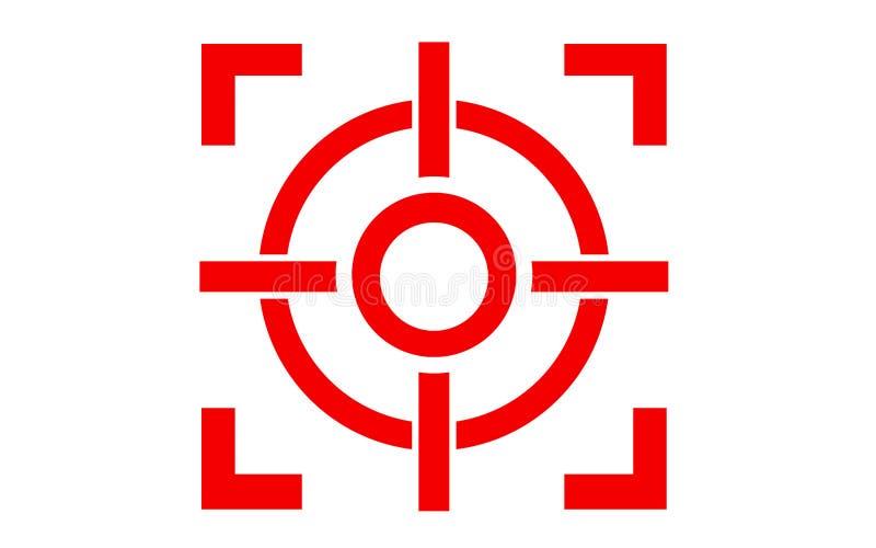 Red Target Icon in Modern Design Style Stock Illustration ...