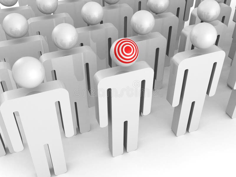 Targeted Marketing People Group On Target Stock Vector - Illustration ...