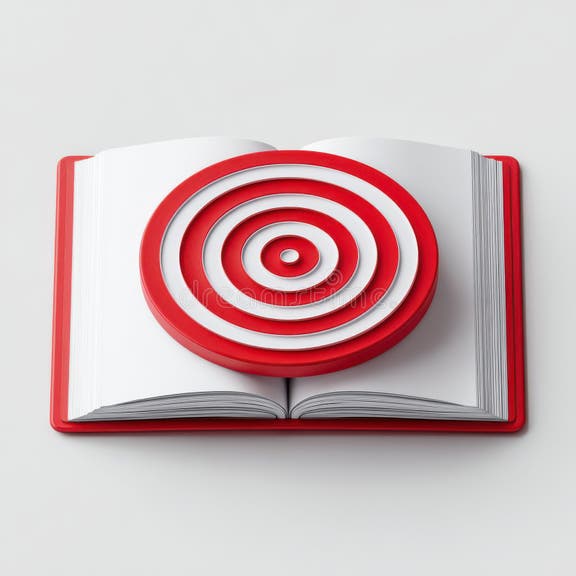 Red Target Pattern on Open Book Concept for Goal Setting and Learning ...