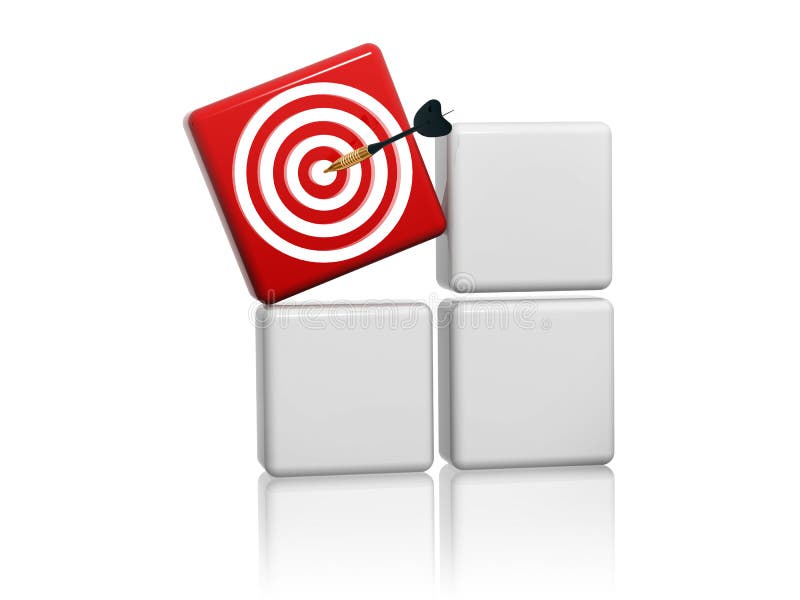 Red Target Sign with Arrow on Boxes Stock Illustration - Illustration ...