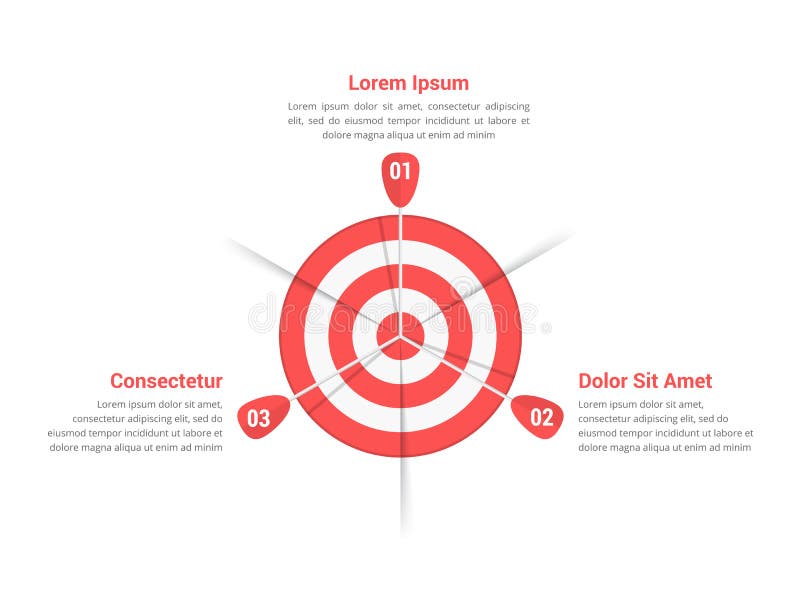 Red Target with Three Arrows Stock Vector - Illustration of element ...