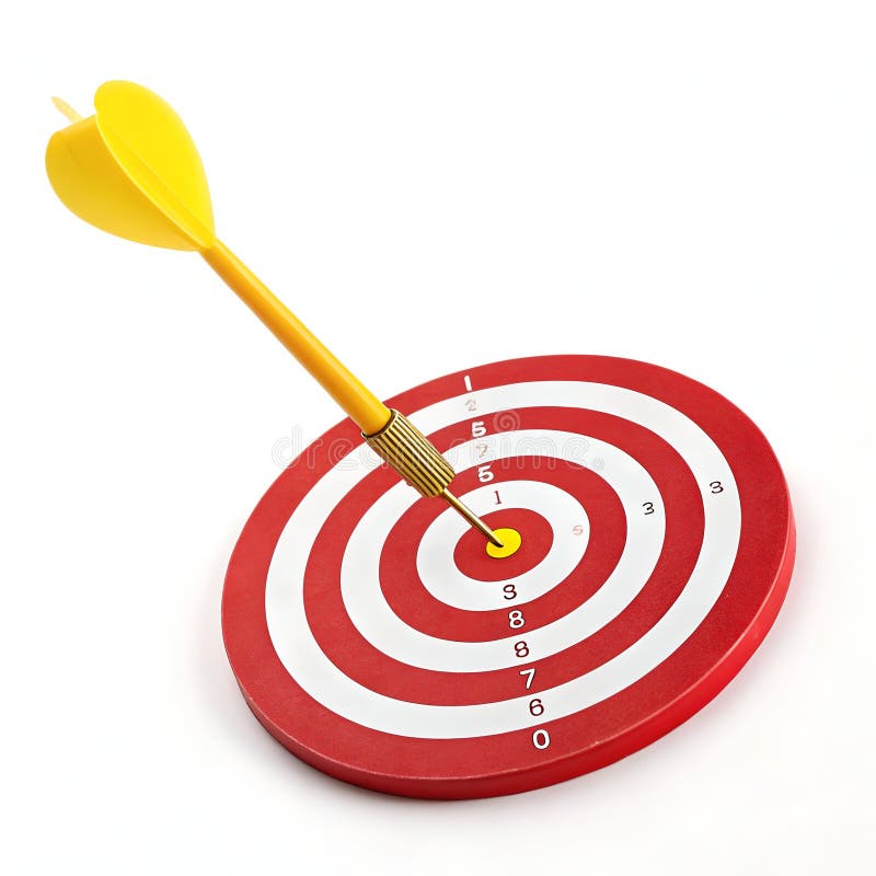 Red Target with Yellow Arrow Stock Illustration - Illustration of ...