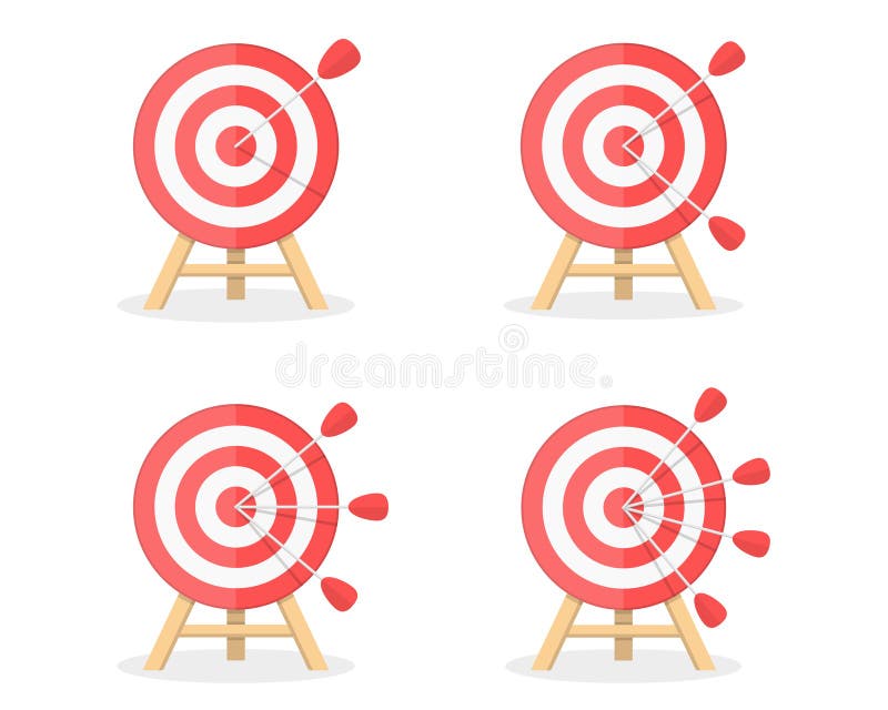 Red Targets stock vector. Illustration of circle, four - 277364952