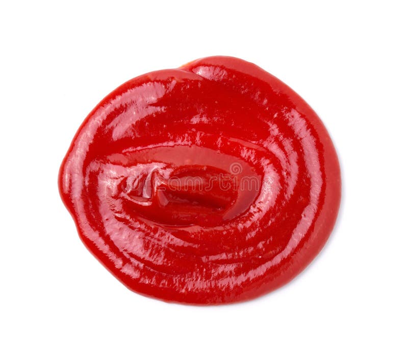 Red Ketchup Top View Line Splashes Isolated on White Background Stock ...
