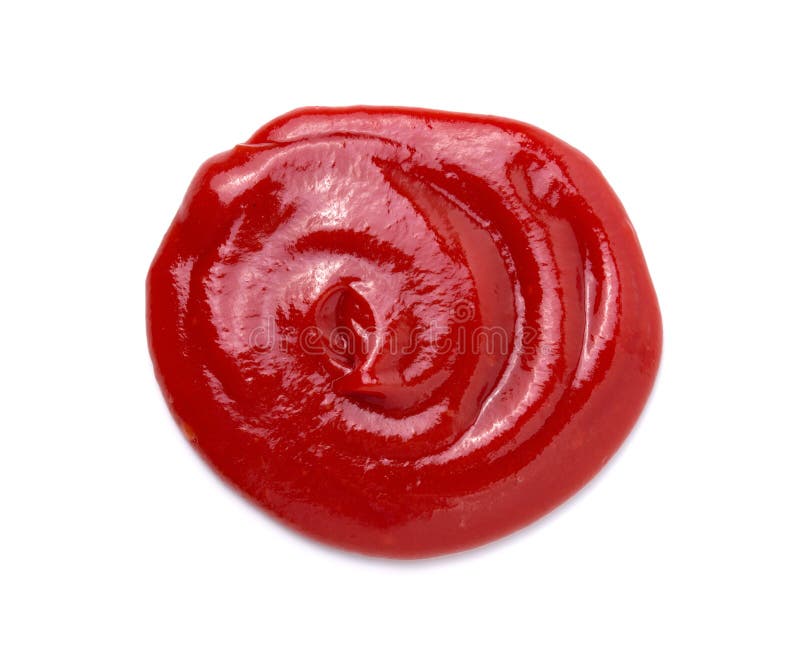 Red Ketchup Top View Line Splashes Isolated on White Background Stock ...