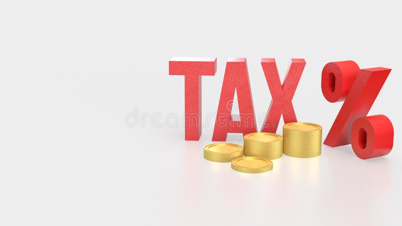 The Red Tax and Coins for Business Concept 3d Rendering Stock ...