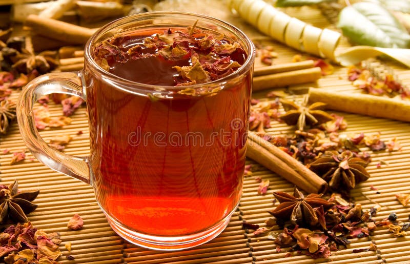 Red tea stock image. Image of beverage, glass, pieces - 12576283