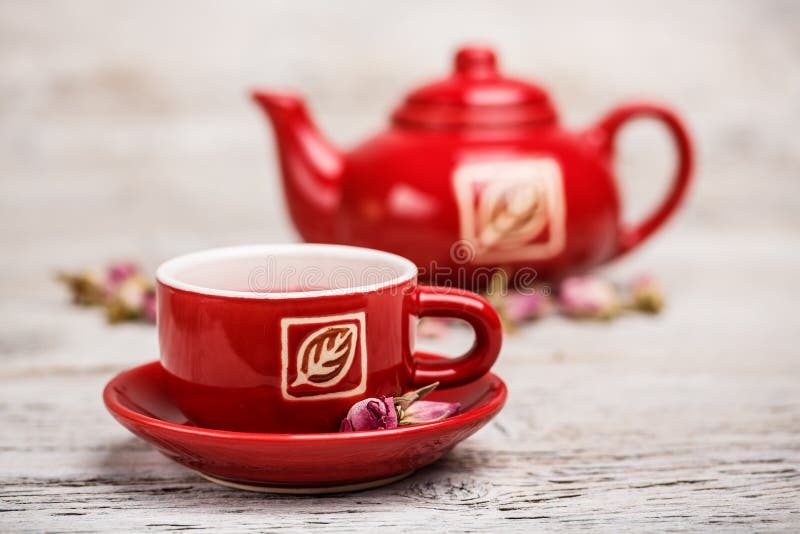 Red tea cup stock photo. Image of porcelain, table, dried - 29230918