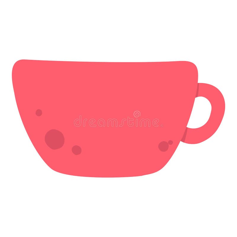 Red Tea Cup Icon, Flat Style Stock Vector - Illustration of line, icon ...