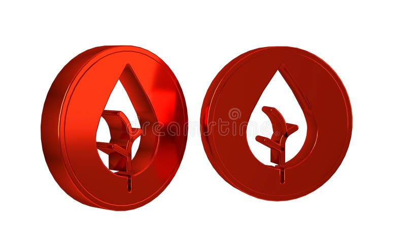 Red Tea Leaf Icon Isolated on Transparent Background. Tea Leaves Stock ...