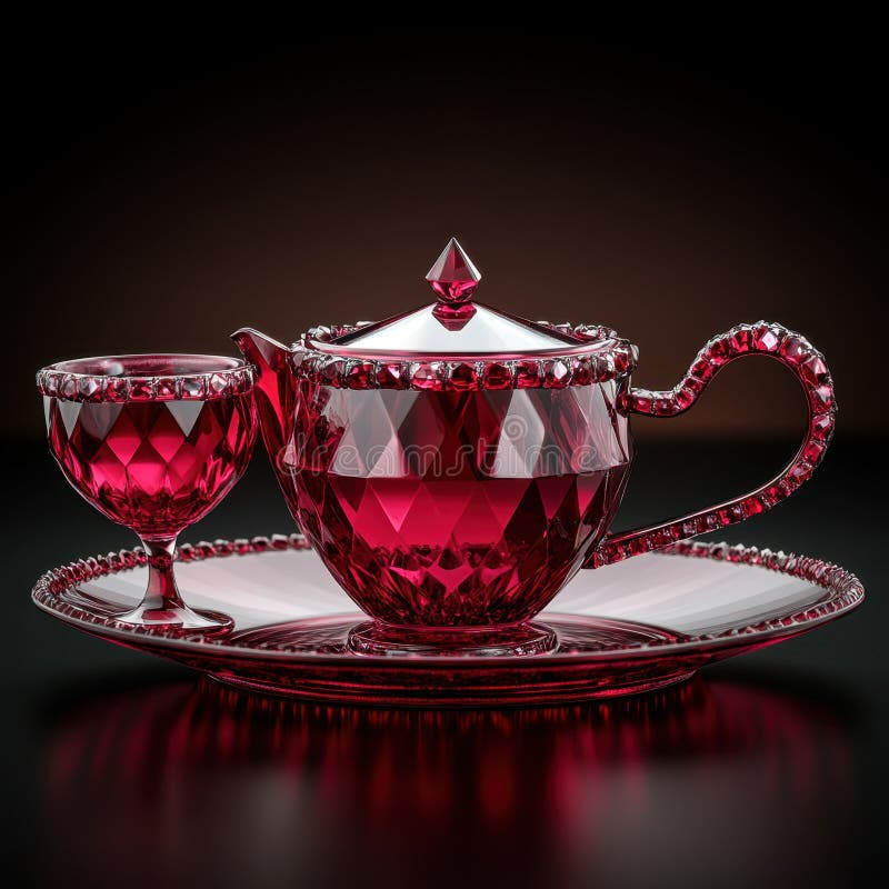 A red tea set stock image. Image of green, candle, health - 349091095