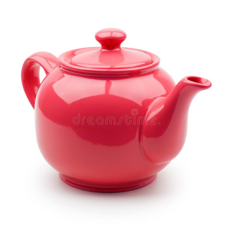 Red Teapot with Clipping Path Stock Image - Image of traditional, china ...