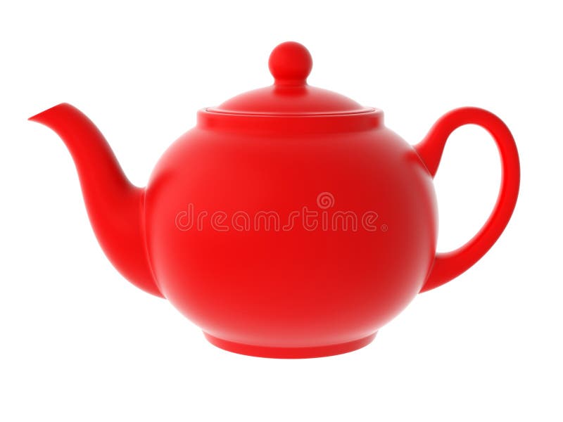 Red teapot isolated stock illustration. Illustration of kettle - 5430014