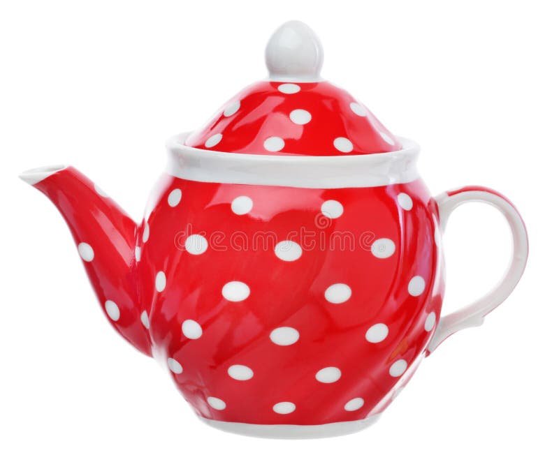 Red Teapot with Clipping Path Stock Image - Image of traditional, china ...