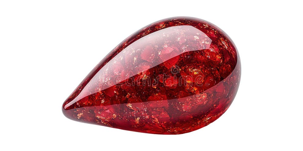 Red Teardrop-shaped Gemstone Isolated on Transparent Background Stock ...