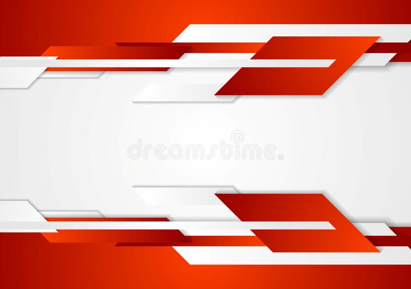 Abstract Red Geometric Tech Corporate Design Stock Illustrations ...