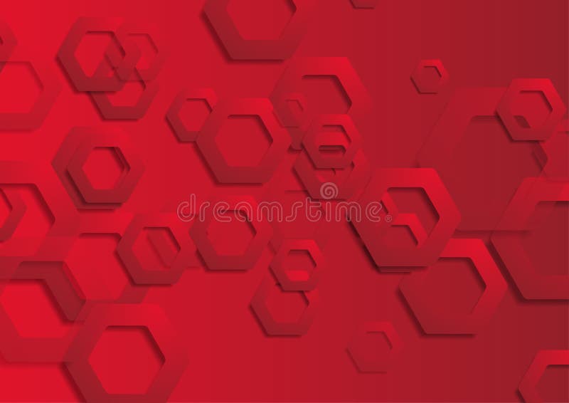 Red Tech Paper Hexagons Abstract Background Stock Vector - Illustration ...