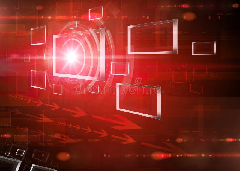 Red Tech Square Abstract Background Stock Illustration - Illustration ...