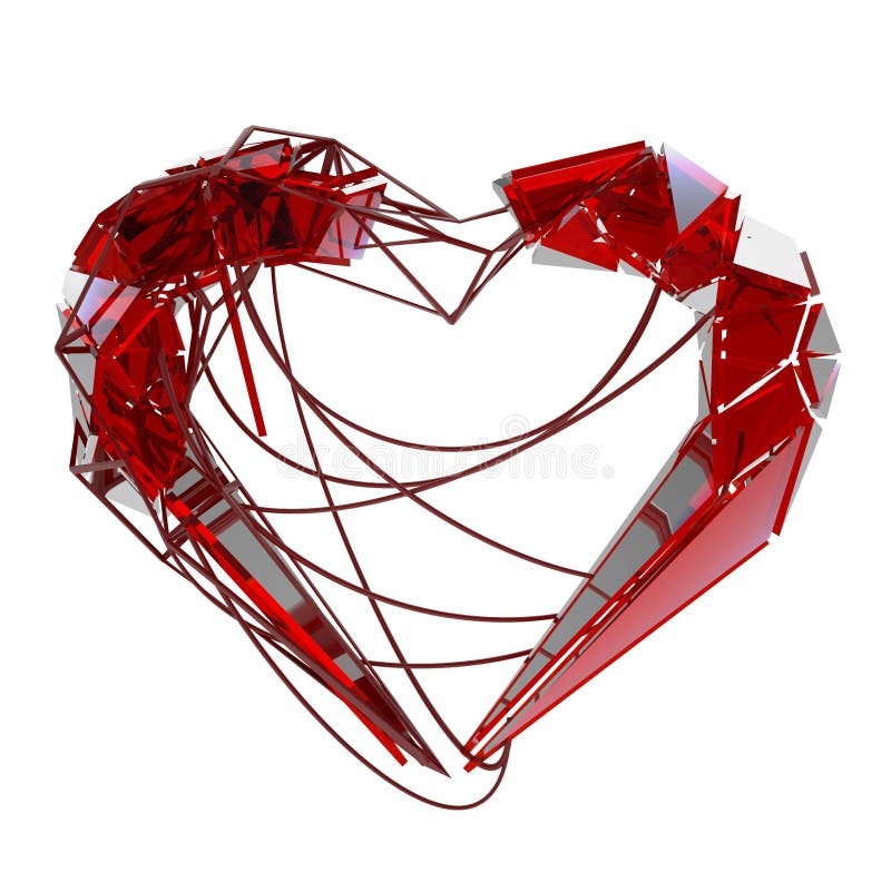 Red Techno Heart of Love High-tech Wires Stock Illustration ...