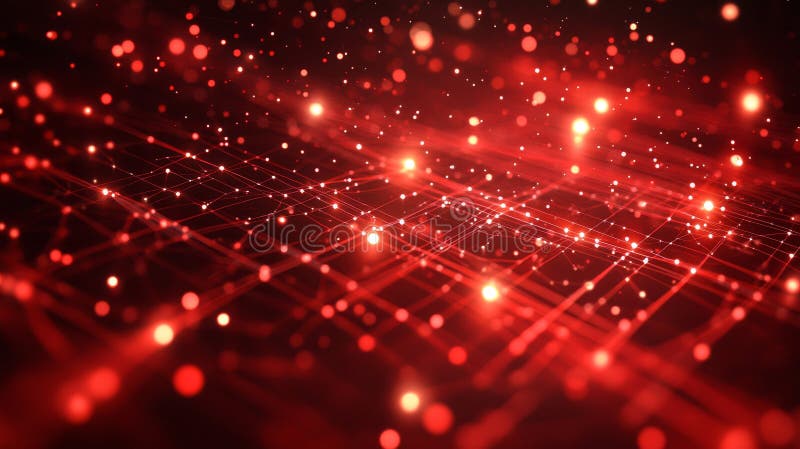 Red Technology Background, Abstract Digital Cyber Security with ...