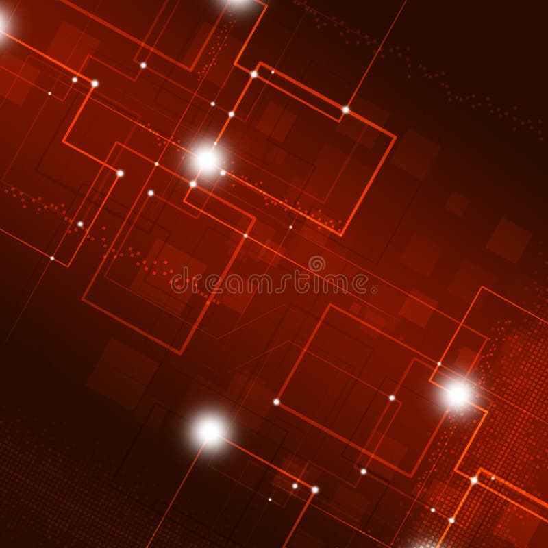 Abstract Technology Background Red Stock Illustration - Illustration of ...