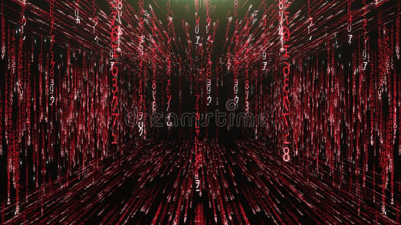 Red Corridor from the Matrix Code Stock Illustration - Illustration of ...