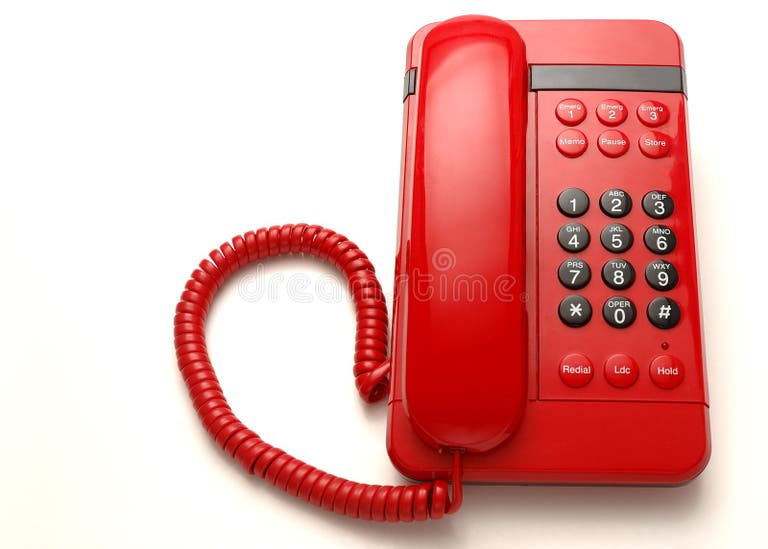 Red telephone stock photo. Image of telephone, keys, cord - 10931390