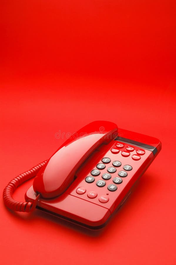 Red telephone stock photo. Image of telephone, keys, cord - 10931390