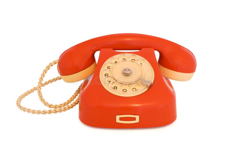 Old Fashioned Bright Red Telephone Handset Stock Image - Image of ...