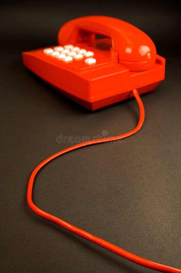 Red telephone stock photo. Image of detail, cable, antique - 5845892