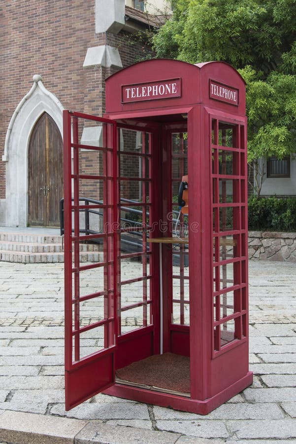 Red Telephone booth stock photo. Image of facilities - 27785046