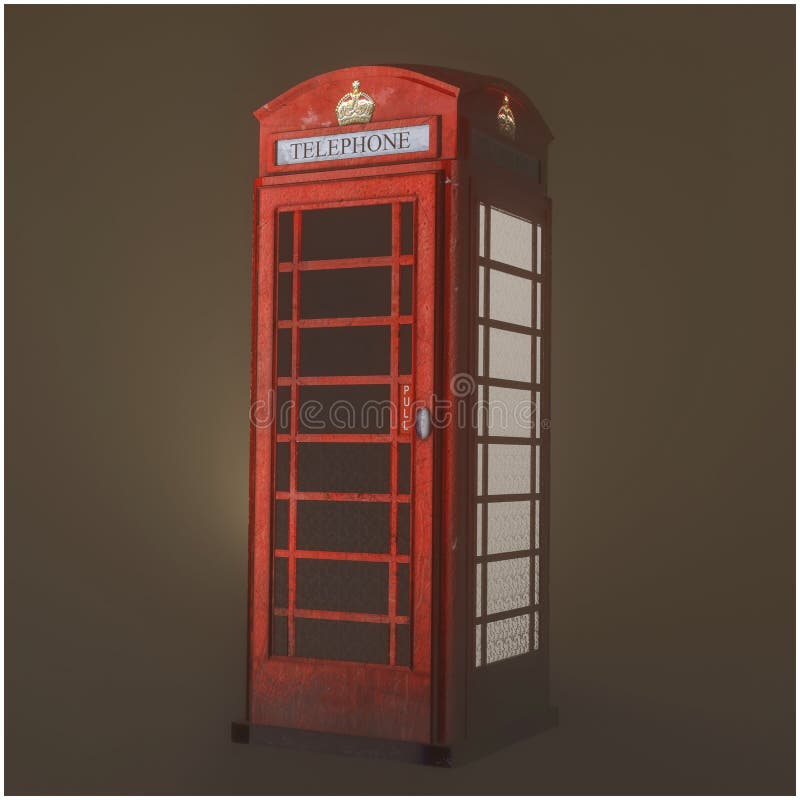 Red telephone box stock illustration. Illustration of isolated - 160002187
