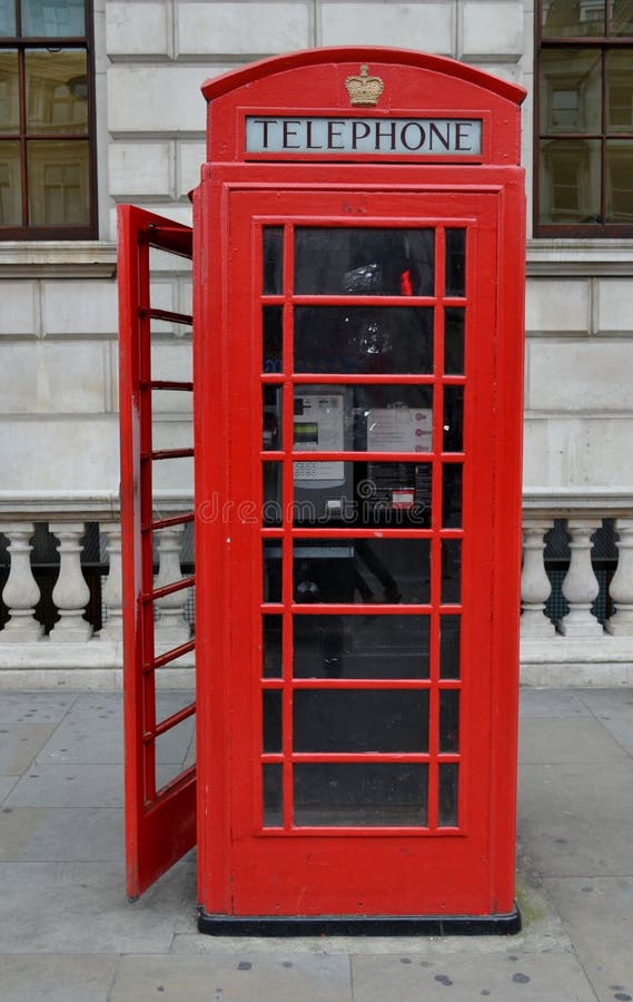 Traditional Red Telephone Box in London Stock Photo - Image of model ...