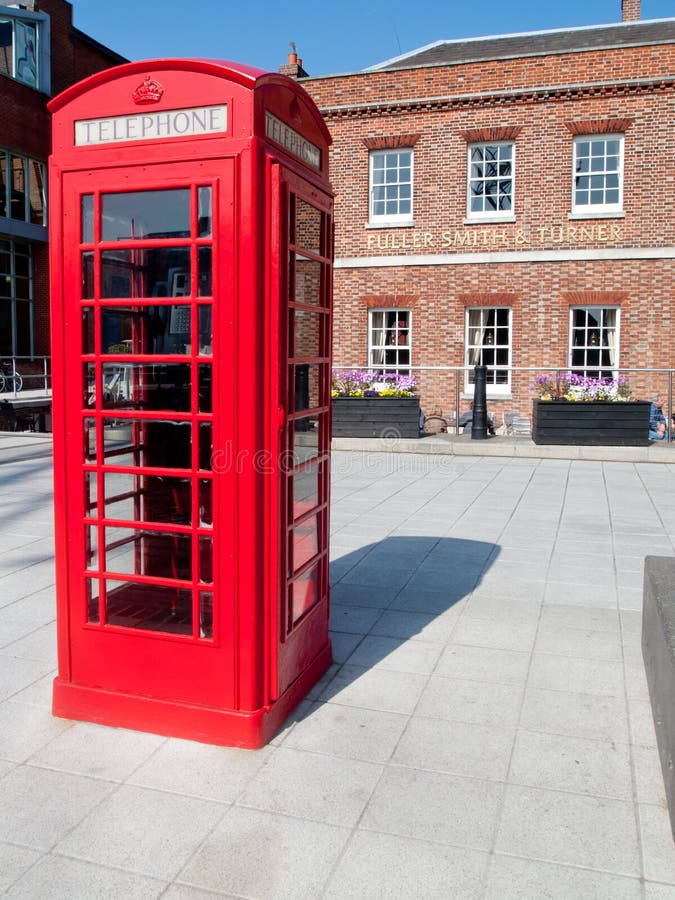Red Telephone Box in Front of a Pub Editorial Image - Image of public ...