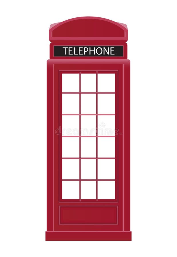 Red Telephone Box Icon Vector Illustration Stock Vector - Illustration ...