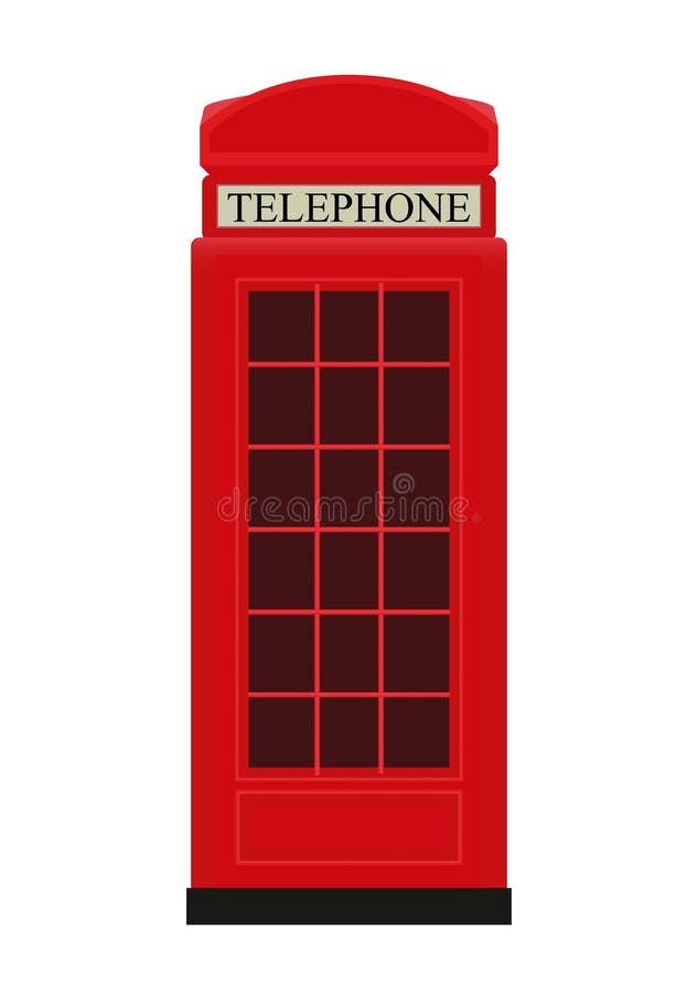 Red Telephone Box Icon Vector Illustration Stock Vector - Illustration ...