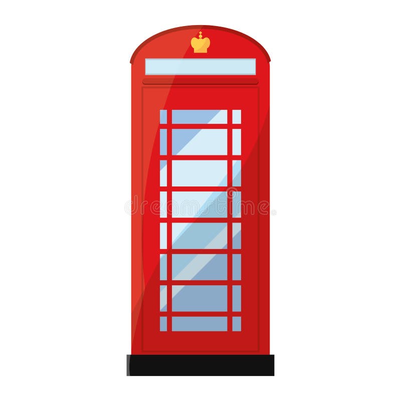 Red telephone box stock vector. Illustration of britain - 80483383