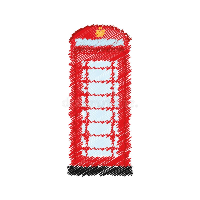 Red telephone box stock vector. Illustration of english - 80484739