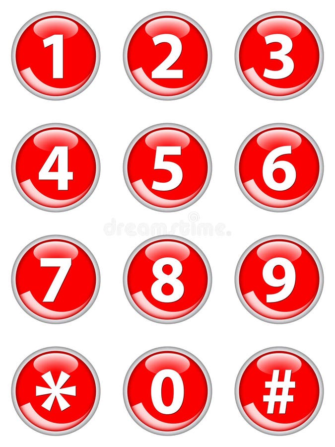 Red telephone buttons stock vector. Illustration of text - 32611978