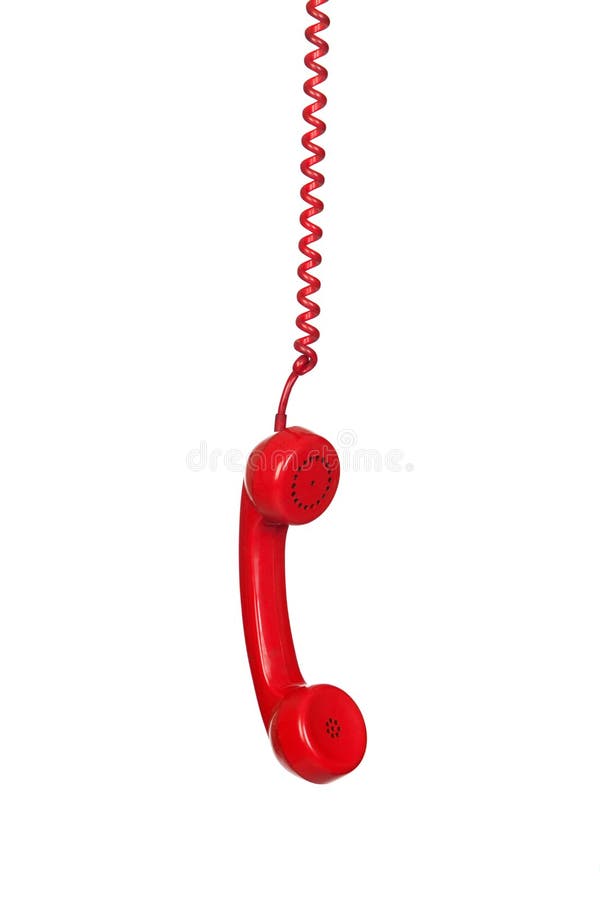 Red telephone cord stock image. Image of communications - 31730283