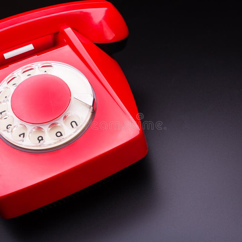 Red telephone stock image. Image of service, macro, communication ...
