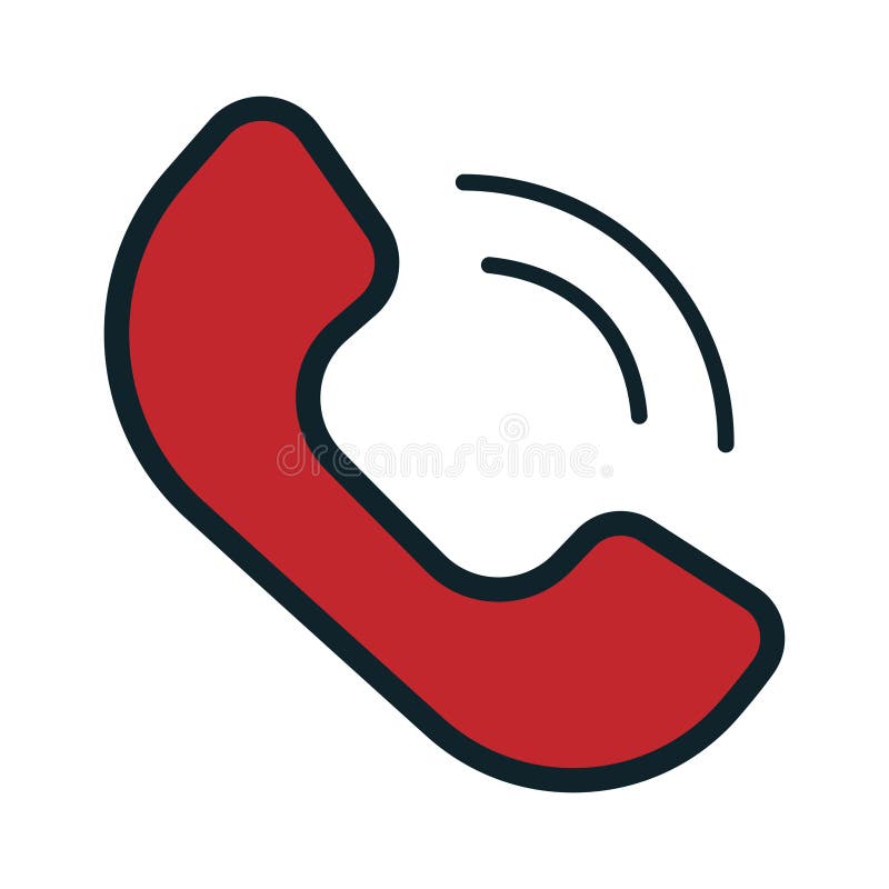 Red Telephone Handset with Sound Waves in Design Stock Vector ...