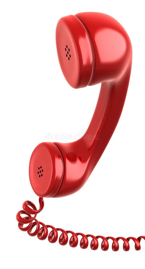 Red Telephone Receiver Isolated on White. Stock Illustration ...