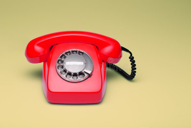 Red Telephone in Retro Style. Stock Photo - Image of isolated, green ...