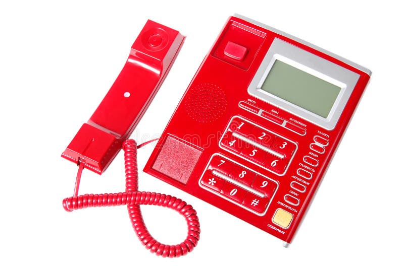 Red telephone set stock image. Image of house, device - 13307199