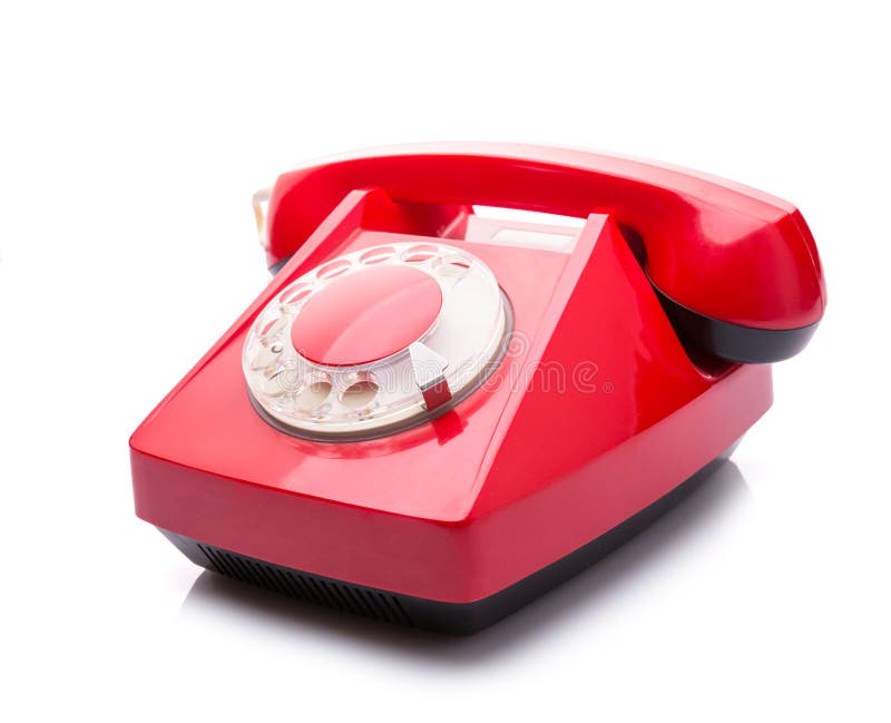 Red vintage telephone stock photo. Image of dial, phone - 8515700