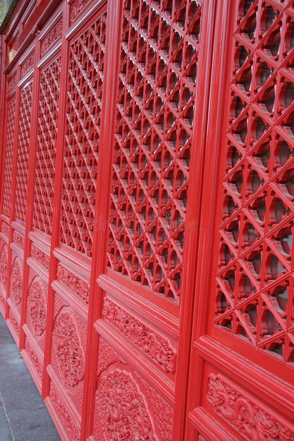 Red temple doors stock photo. Image of painted, confucian - 338126