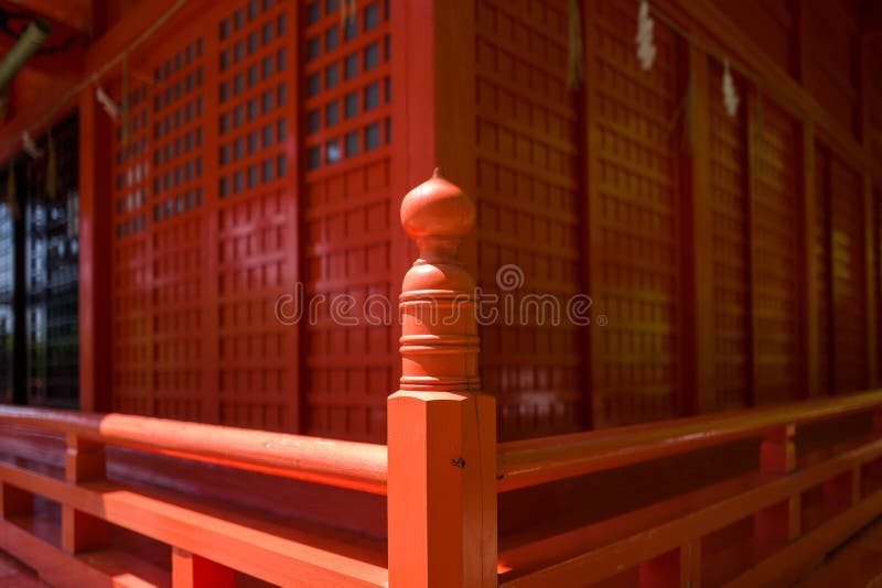 Red temple in omuta stock image. Image of historical - 97315583