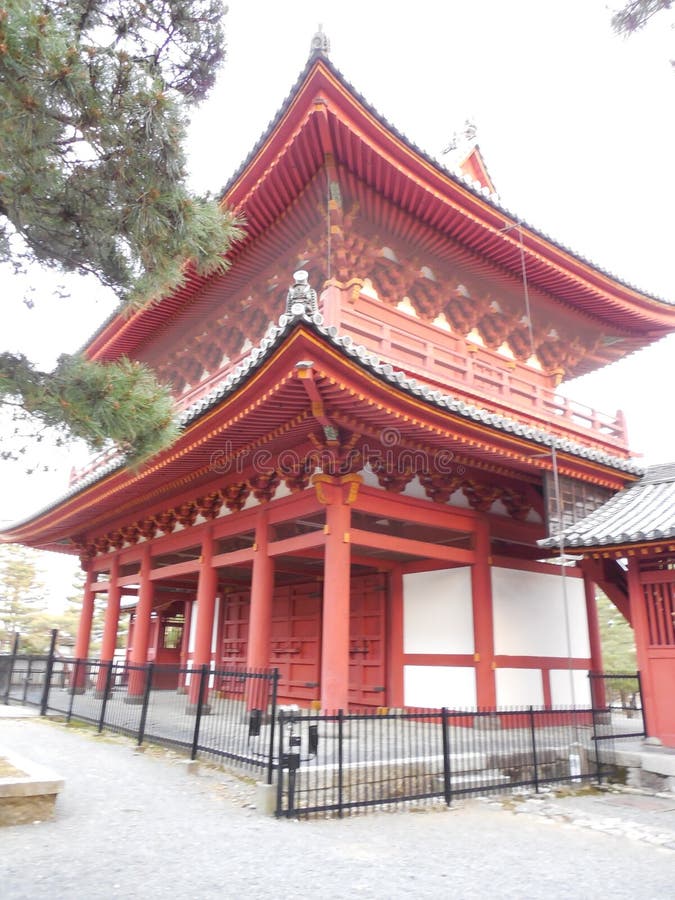 Red Temple stock image. Image of temple, kyoto, tourism - 91348045