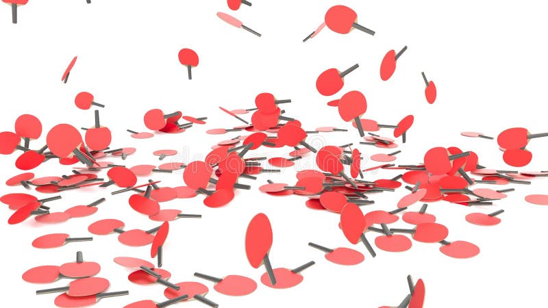 Red Tennis Rackets Falling on White Olympic Sport Stock Footage - Video ...